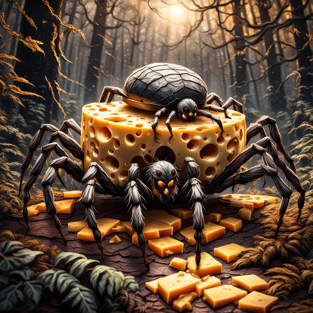 Cheese spider - AI Generated Artwork - NightCafe Creator