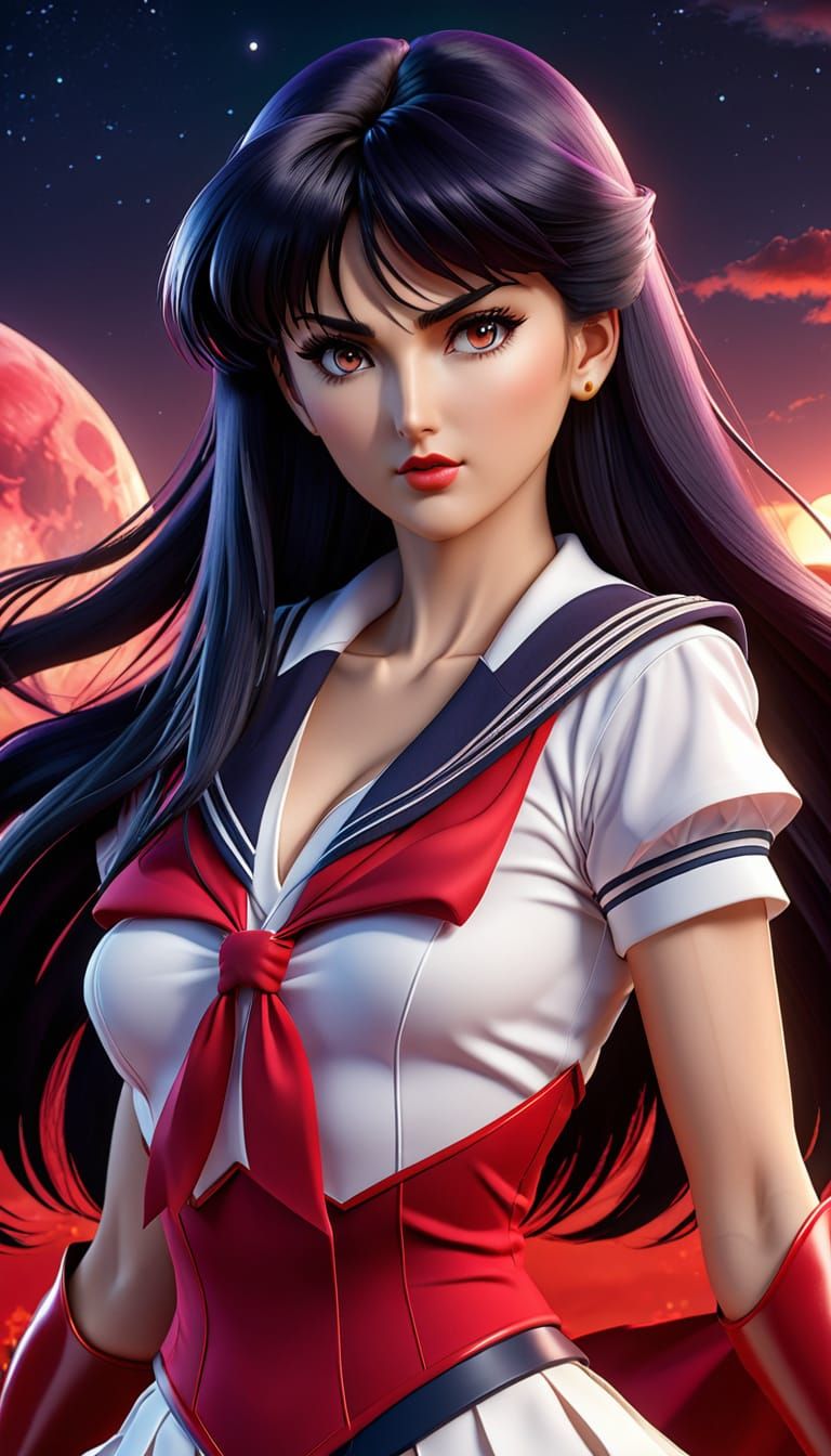 Realistic Sailor Mars - Realistic Sailor Mars Portrait in Hy...