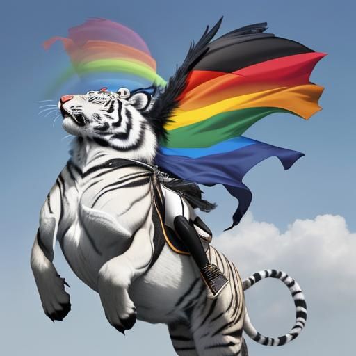 riders less The silver white color huge size massive tiger have one ...