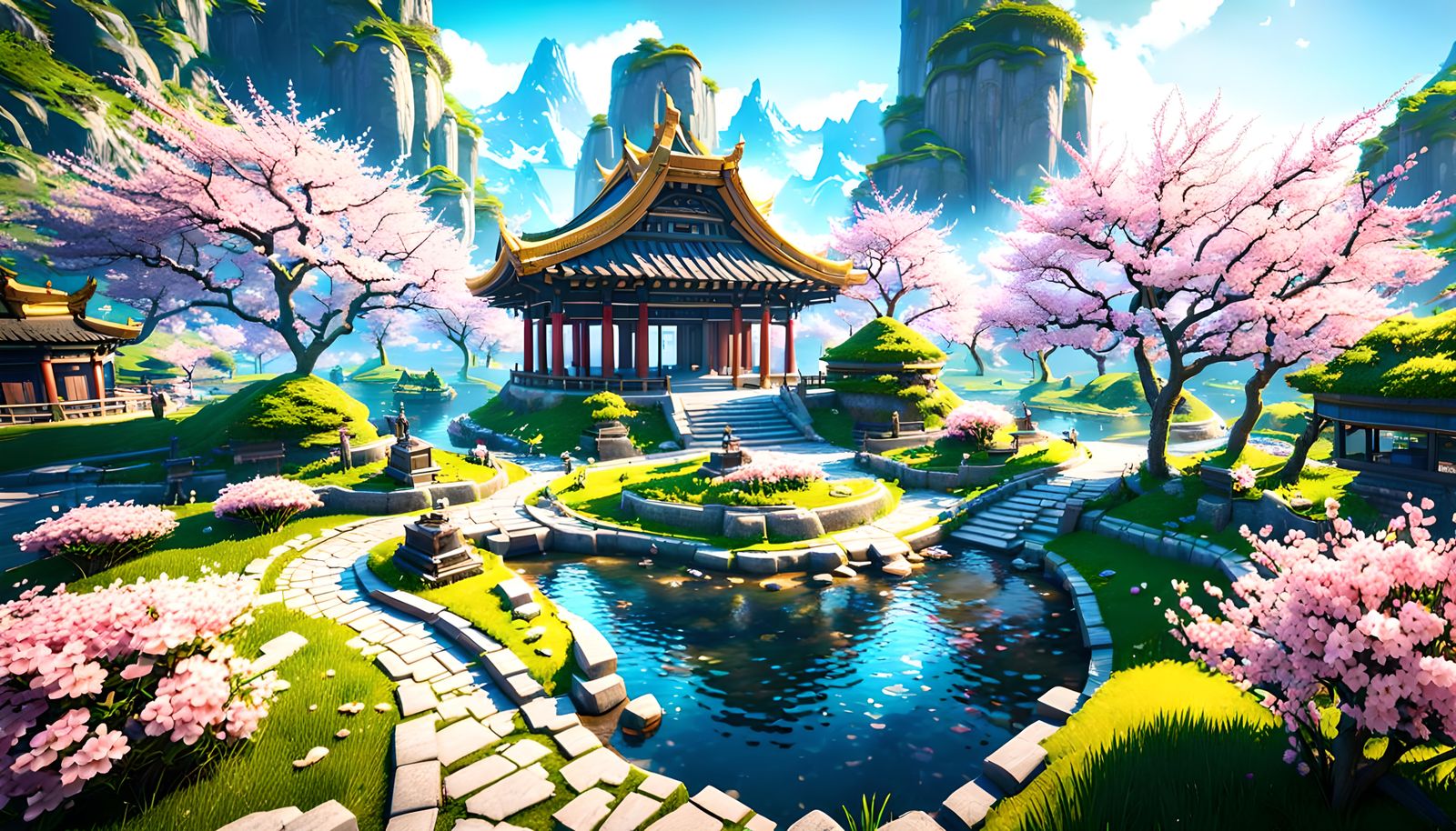 Spring Gaming Landscape - AI Generated Artwork - NightCafe Creator