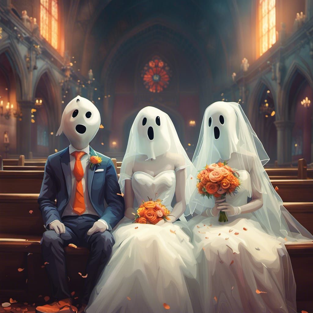 Bridegroom and two brides - AI Generated Artwork - NightCafe Creator