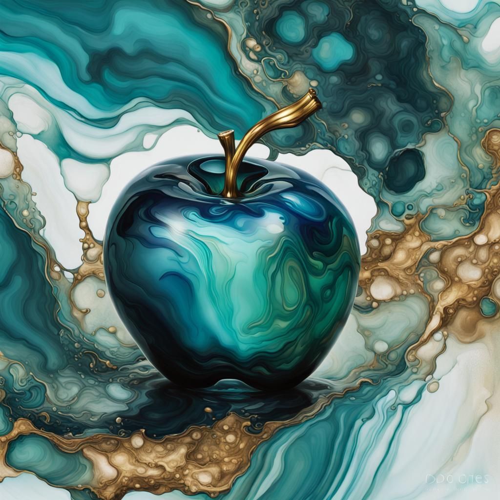 Turquoise apple - AI Generated Artwork - NightCafe Creator