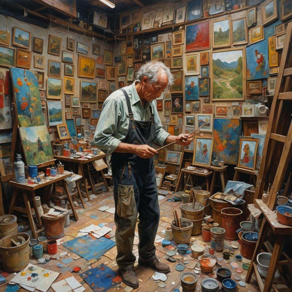 ARTIST AT WORK - AI Generated Artwork - NightCafe Creator