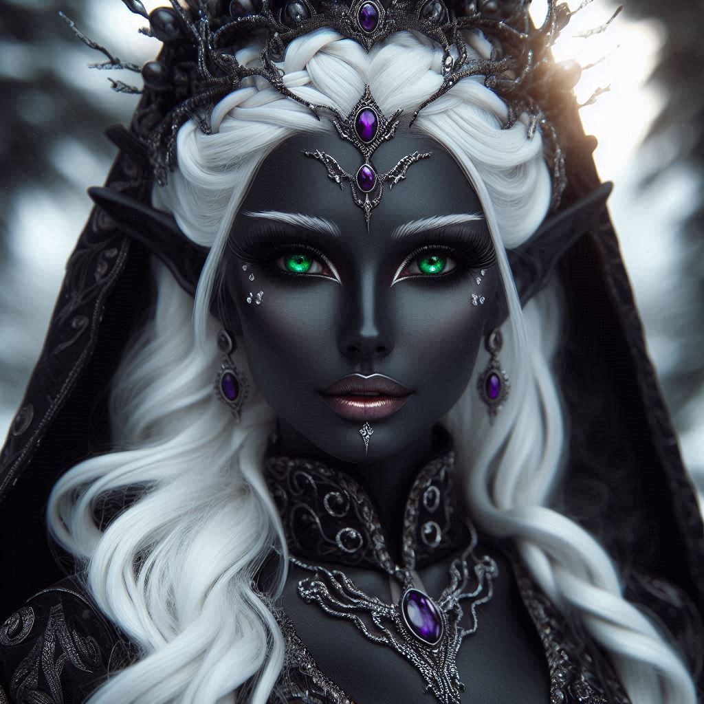 Green Eyed Drow - AI Generated Artwork - NightCafe Creator