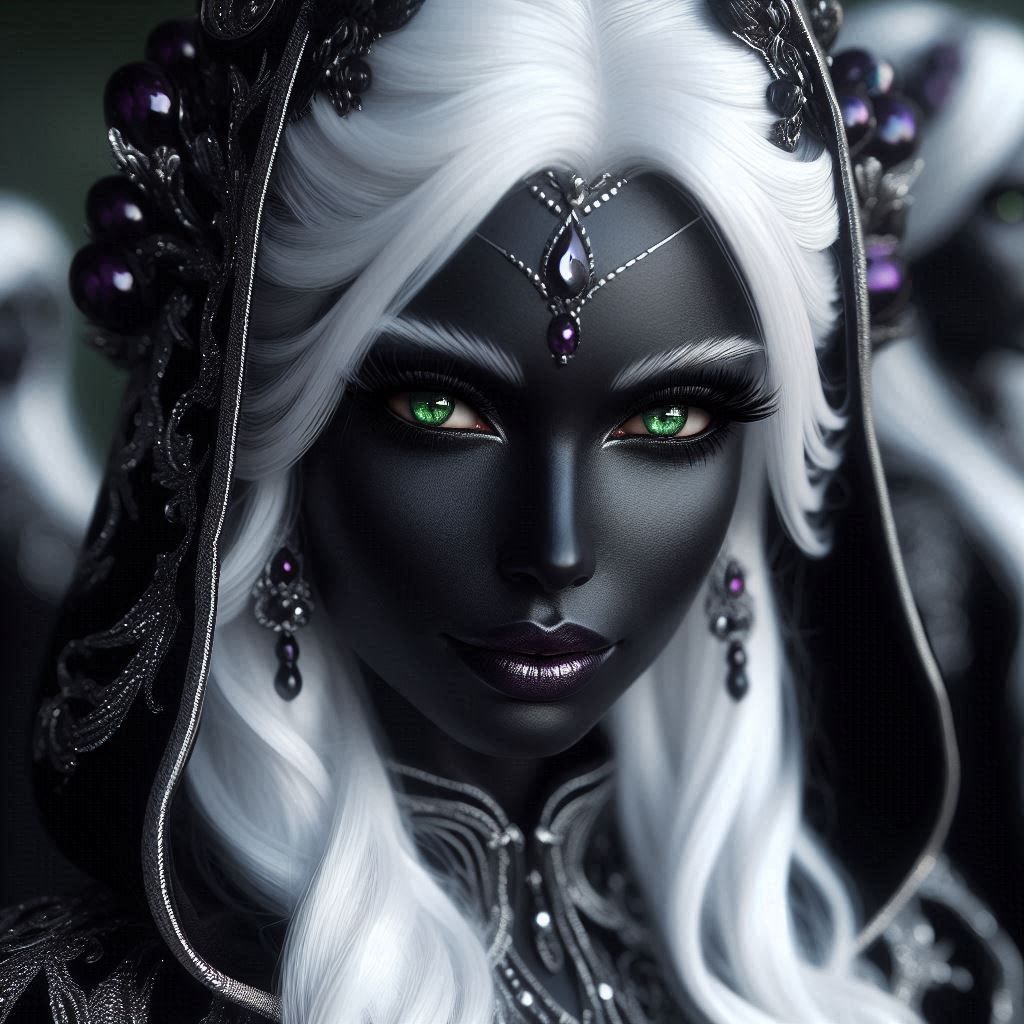 Green Eyed Drow - AI Generated Artwork - NightCafe Creator