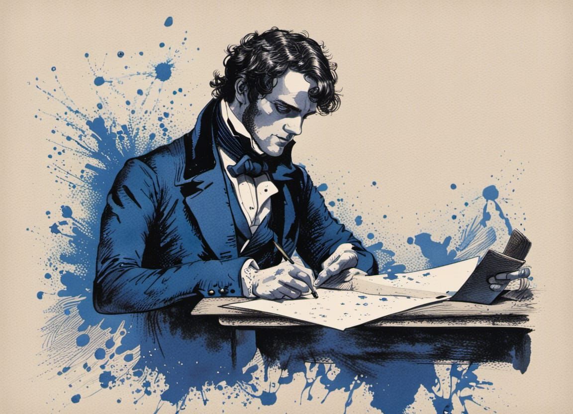 Mr Darcy writing a letter - AI Generated Artwork - NightCafe Creator