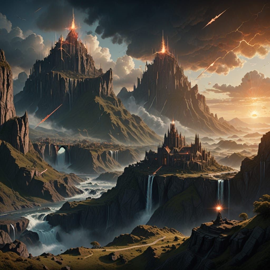 Epic Cinematic Elemental Swords in Majestic Digita... - AI Art