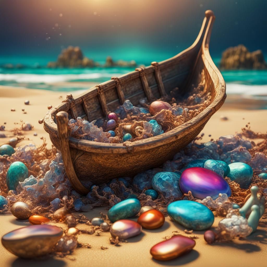 Treasures Washed Ashore - AI Generated Artwork - NightCafe Creator