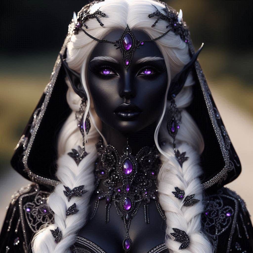 Purple Eyed Drow - AI Generated Artwork - NightCafe Creator