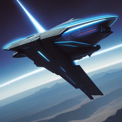 Futuristic Triangular Aircraft with Plasma Propuls... - AI Art