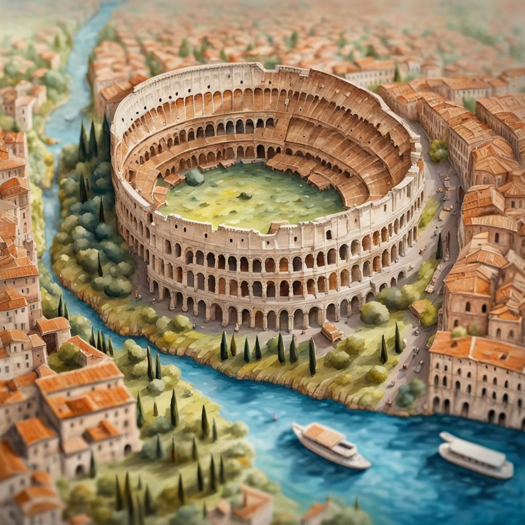 3d Italy's map with Coliseum - AI Generated Artwork - NightCafe Creator