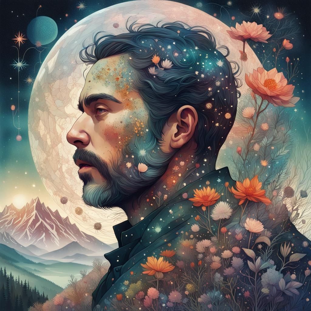 Side Profile of a Man - AI Generated Artwork - NightCafe Creator