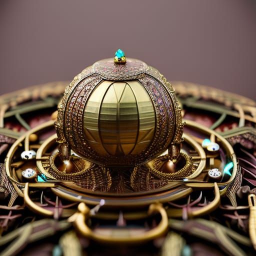 Hyper detailed mahogany and brilliant brass sculpture, freestanding, 3D ...