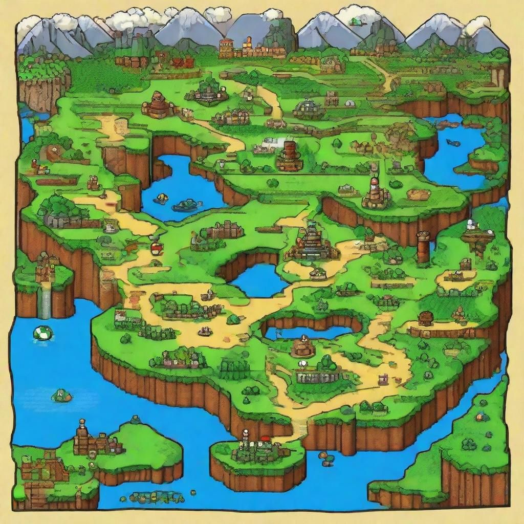 Super Mario World Map - AI Generated Artwork - NightCafe Creator