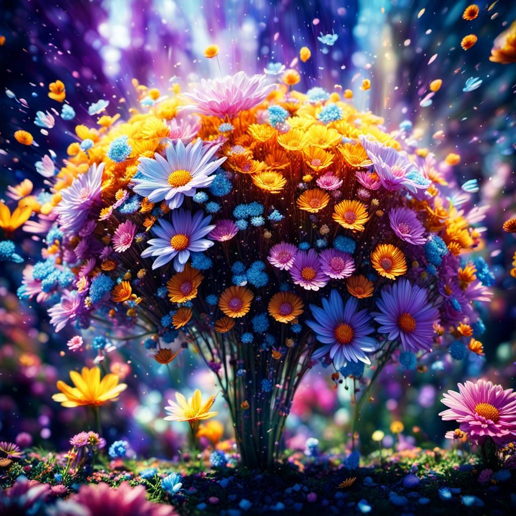 Flowers bomb - AI Generated Artwork - NightCafe Creator