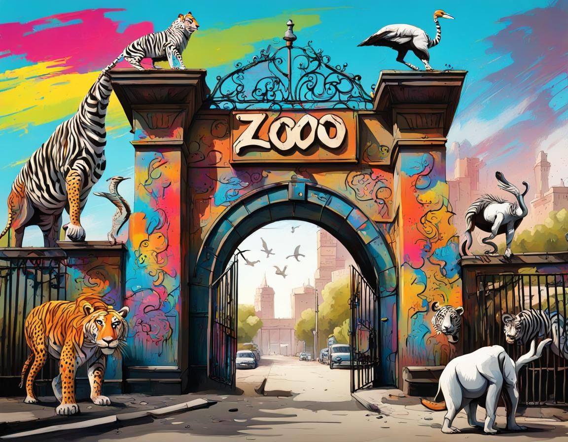 Escape from the Mutant Zoo - AI Generated Artwork - NightCafe Creator