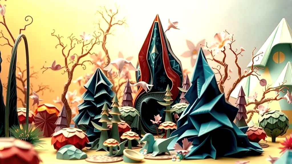 Origami Morph # 2 - Vibrant Origami Art in Whimsical Express...