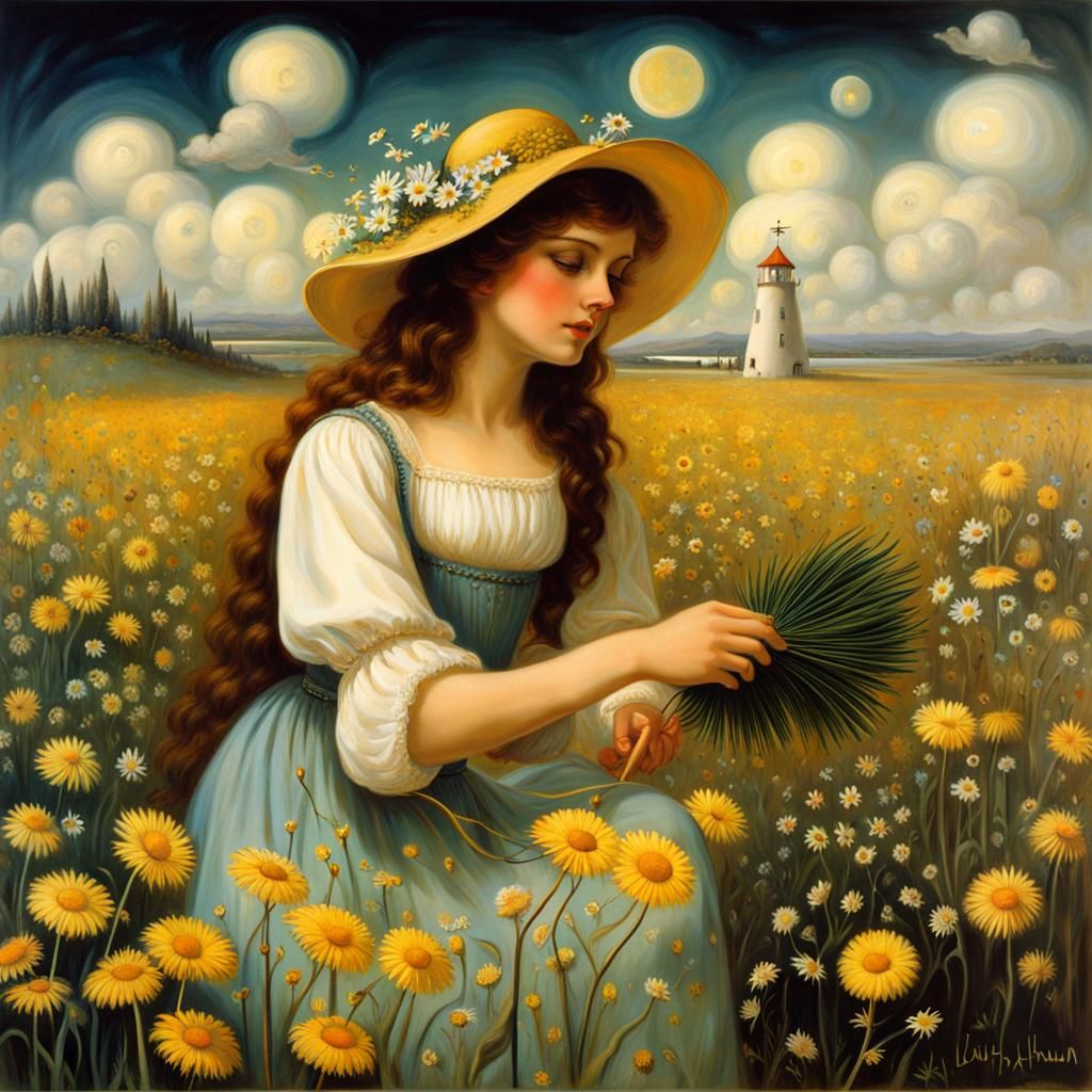 Picking flowers - AI Generated Artwork - NightCafe Creator