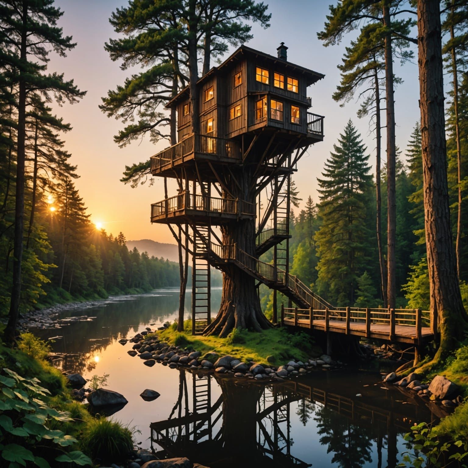 A tower treehouse - A tower treehouse