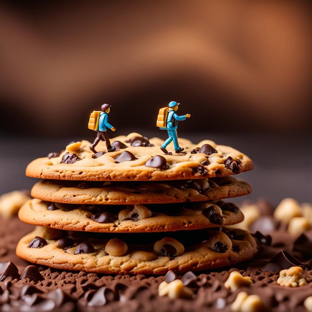 Hiking on cookie terrain - AI Generated Artwork - NightCafe Creator