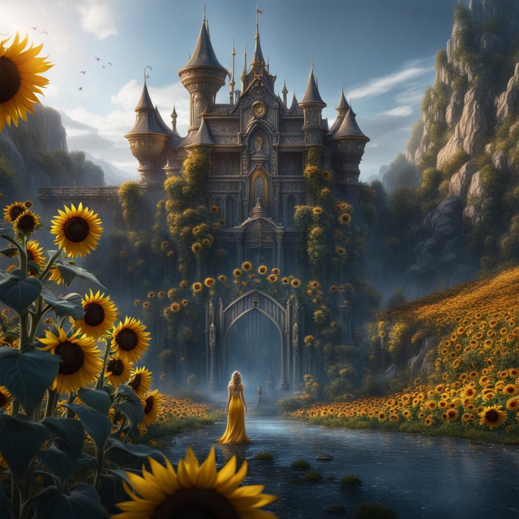 sunflower princess - AI Generated Artwork - NightCafe Creator