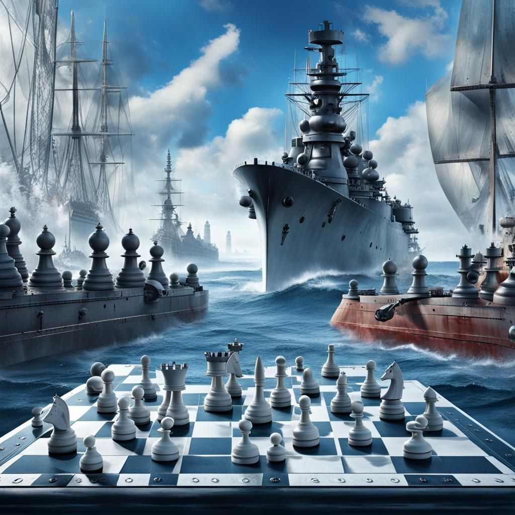 Battleship vs Chess - AI Generated Artwork - NightCafe Creator