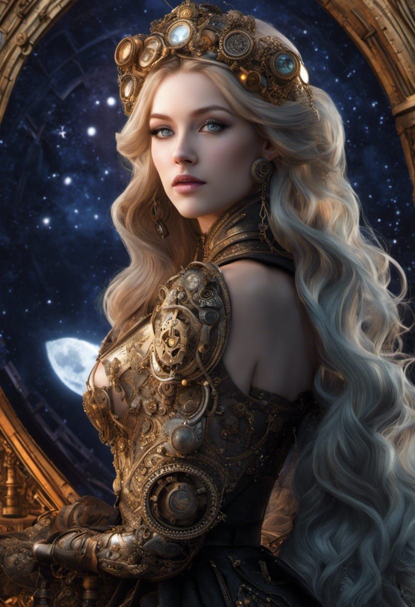 Gorgeous Steampunk princess illuminated 3DEXCITE shadow depth beautiful ...