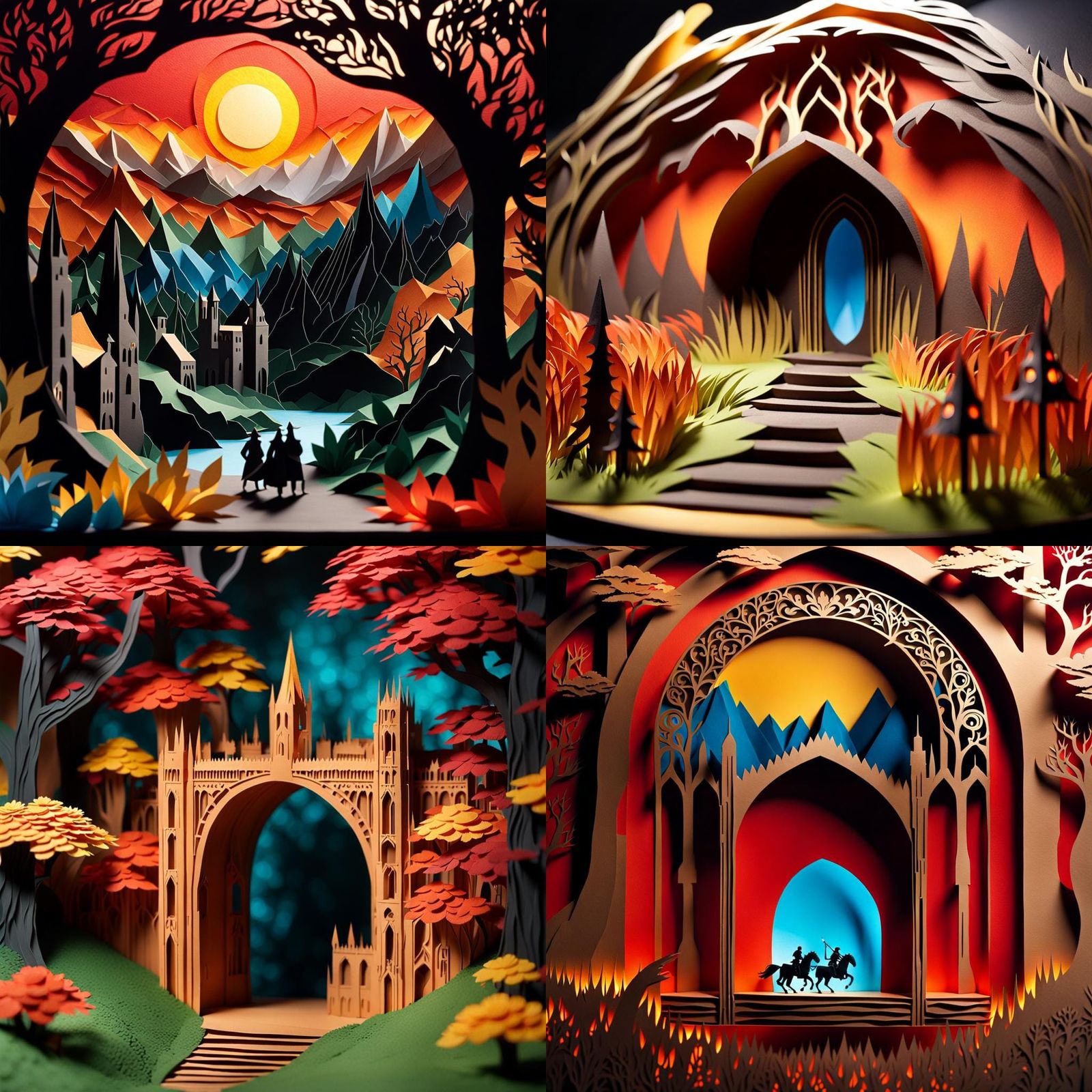 The Lord of The Rings Inspired Paper Cut Animation Artwork - AI ...