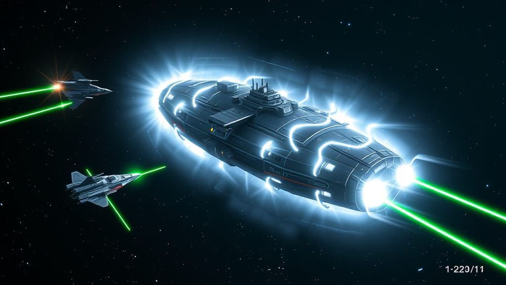 Space freighter under attack - Space freighter under attack