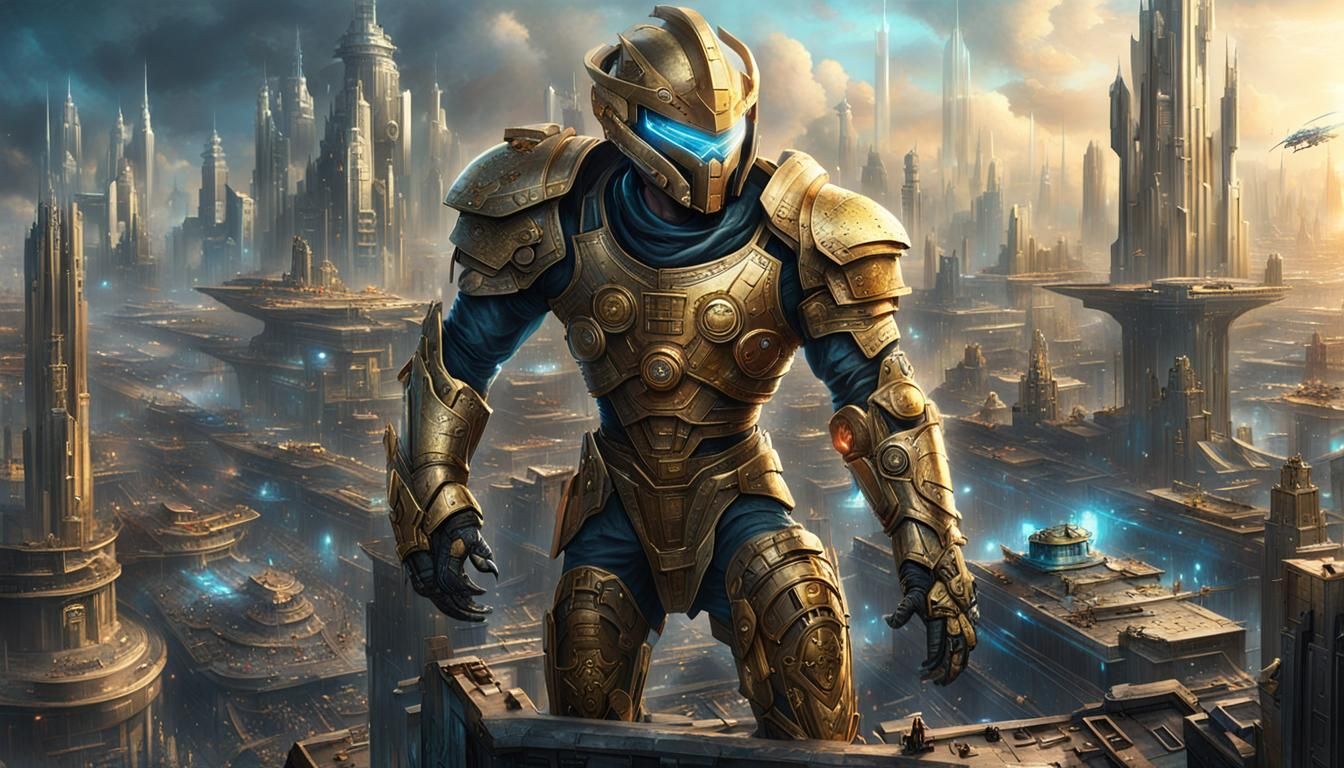 Mecha Hero "R4C5" - AI Generated Artwork - NightCafe Creator