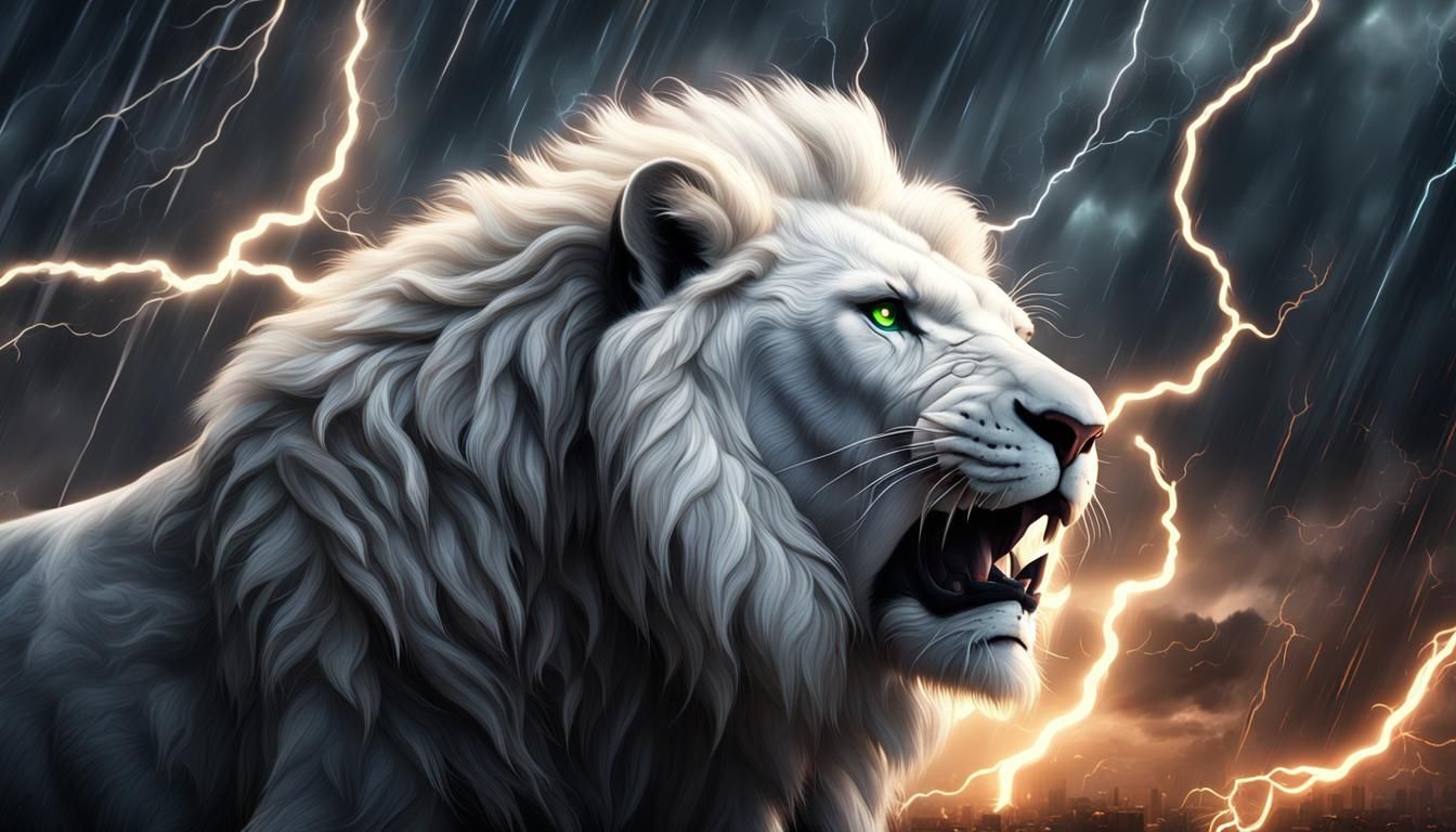 Lightning Lion - AI Generated Artwork - NightCafe Creator