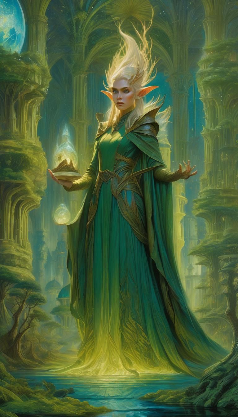 Beautiful elf dynamic lighting hyperdetailed detailed matte painting ...