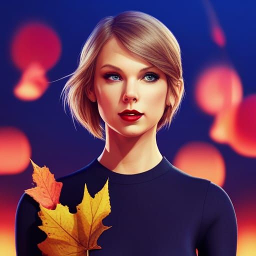 taylor swift wearing an autumn themed outfit - AI Generated Artwork ...