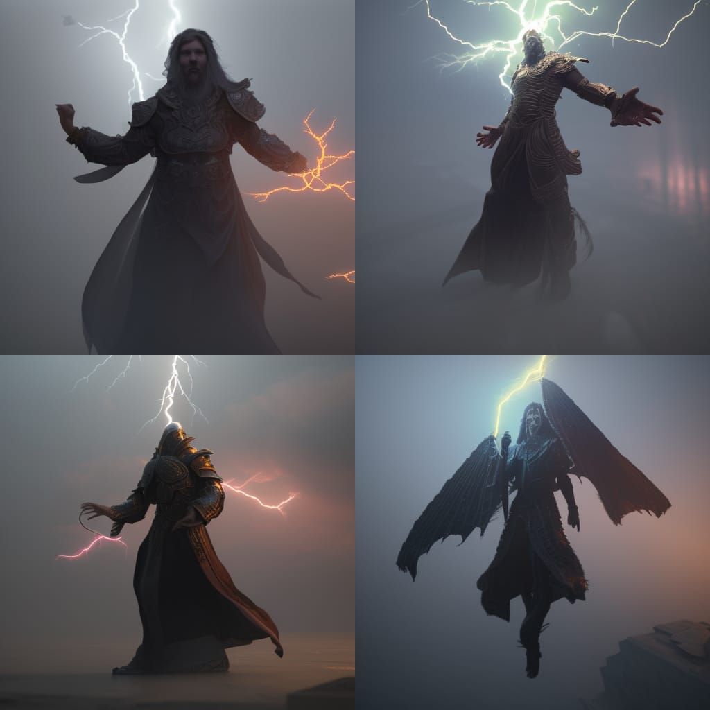 wizard throw a lightning - AI Generated Artwork - NightCafe Creator