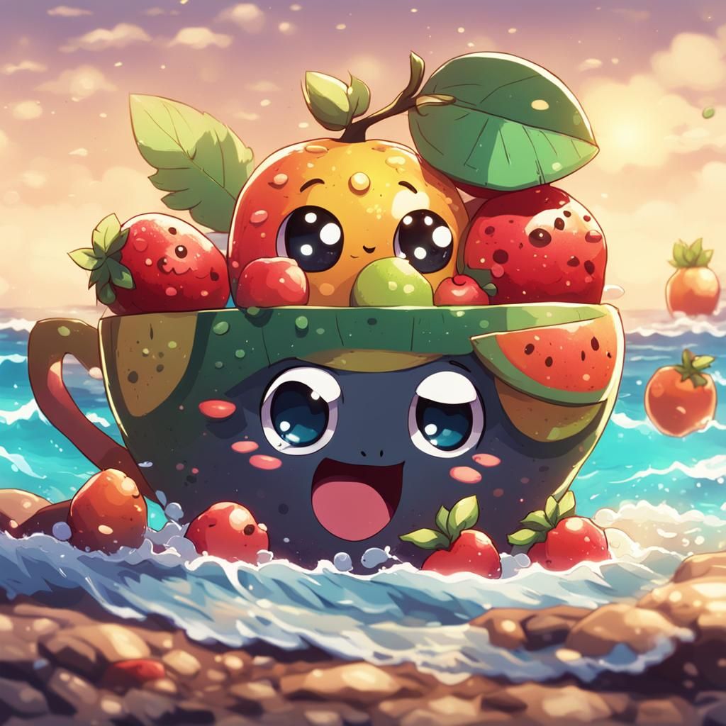 Chibi ocean Fruit - AI Generated Artwork - NightCafe Creator