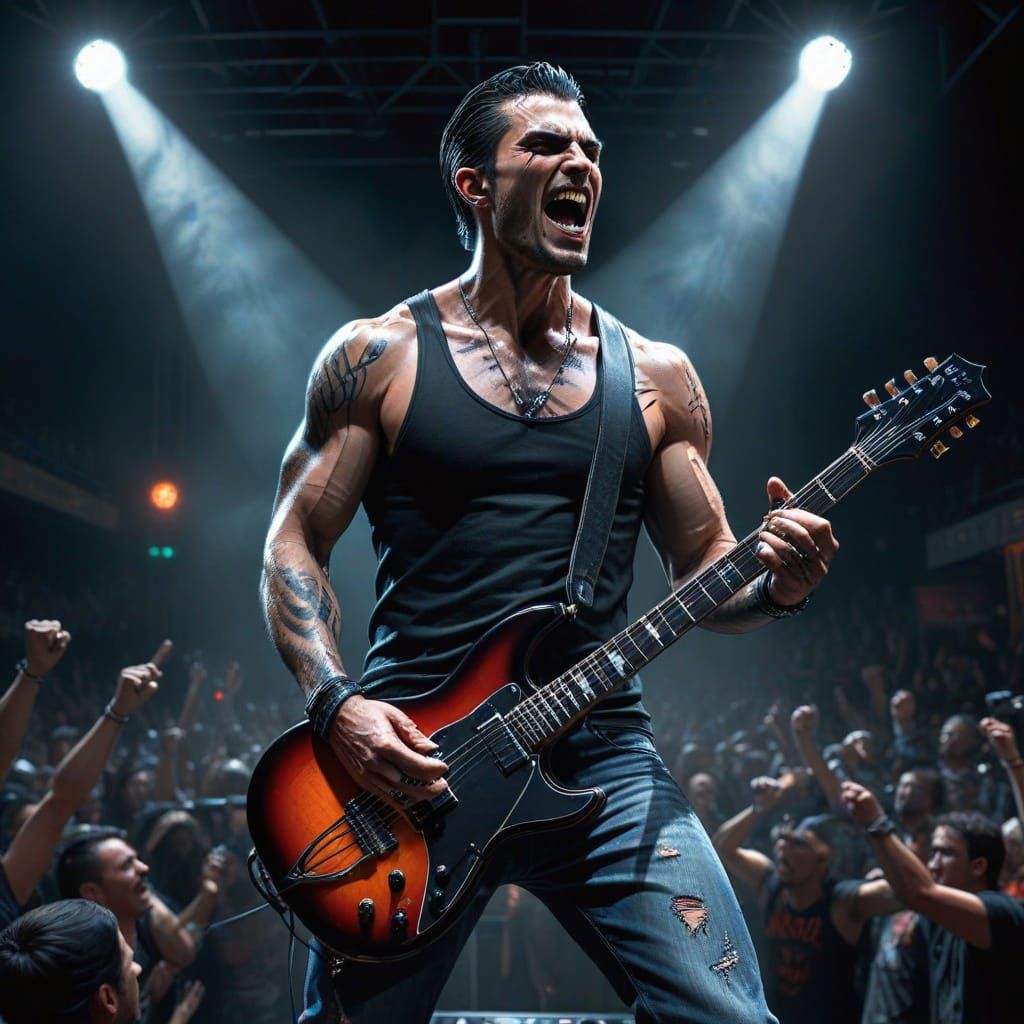 Vampire Rock - Cyberpunk Vampire Rockstar Shreds the Stage