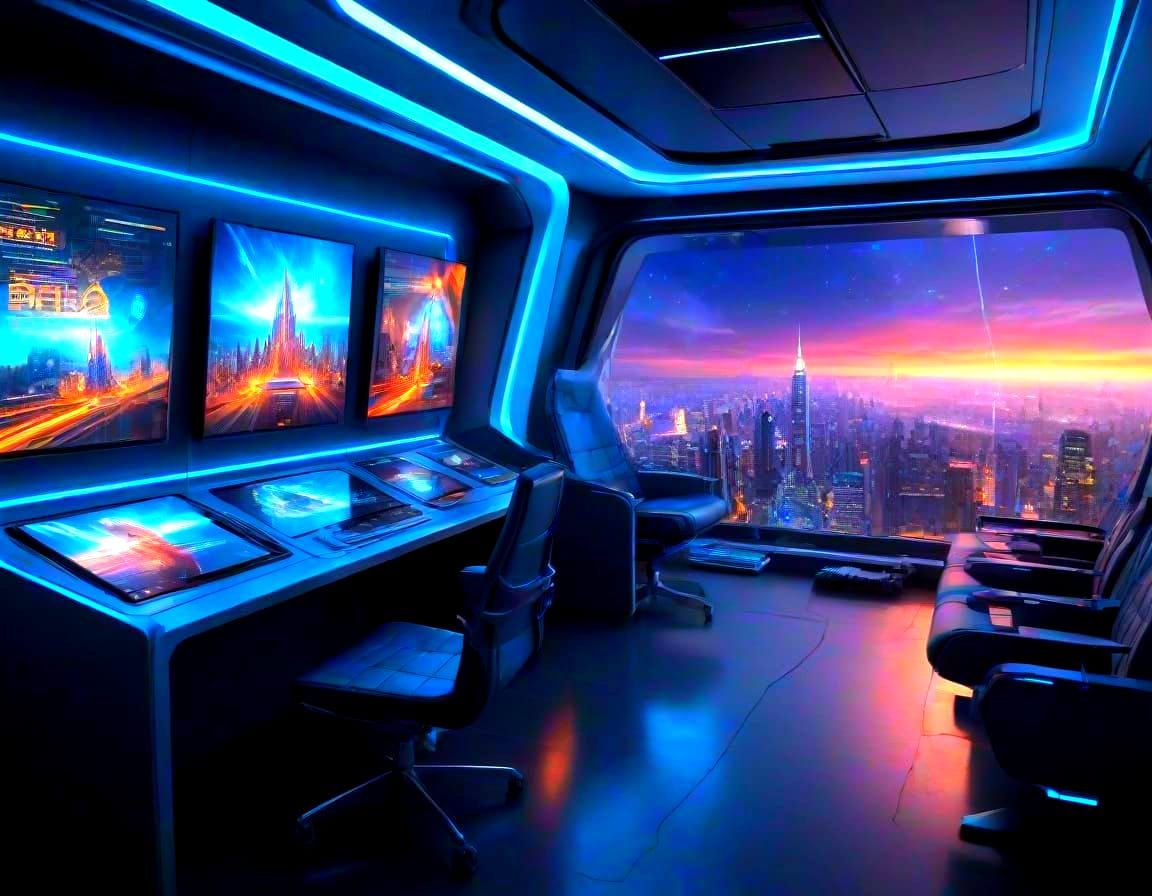 Cyberpunk Skies: Futuristic High-Tech Cabins with ... - AI Art