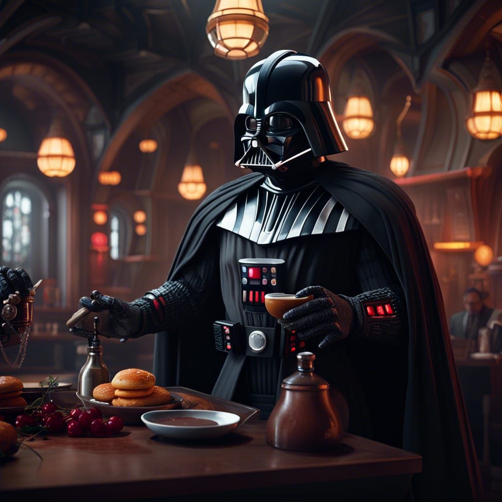 Darth vader the waiter - AI Generated Artwork - NightCafe Creator