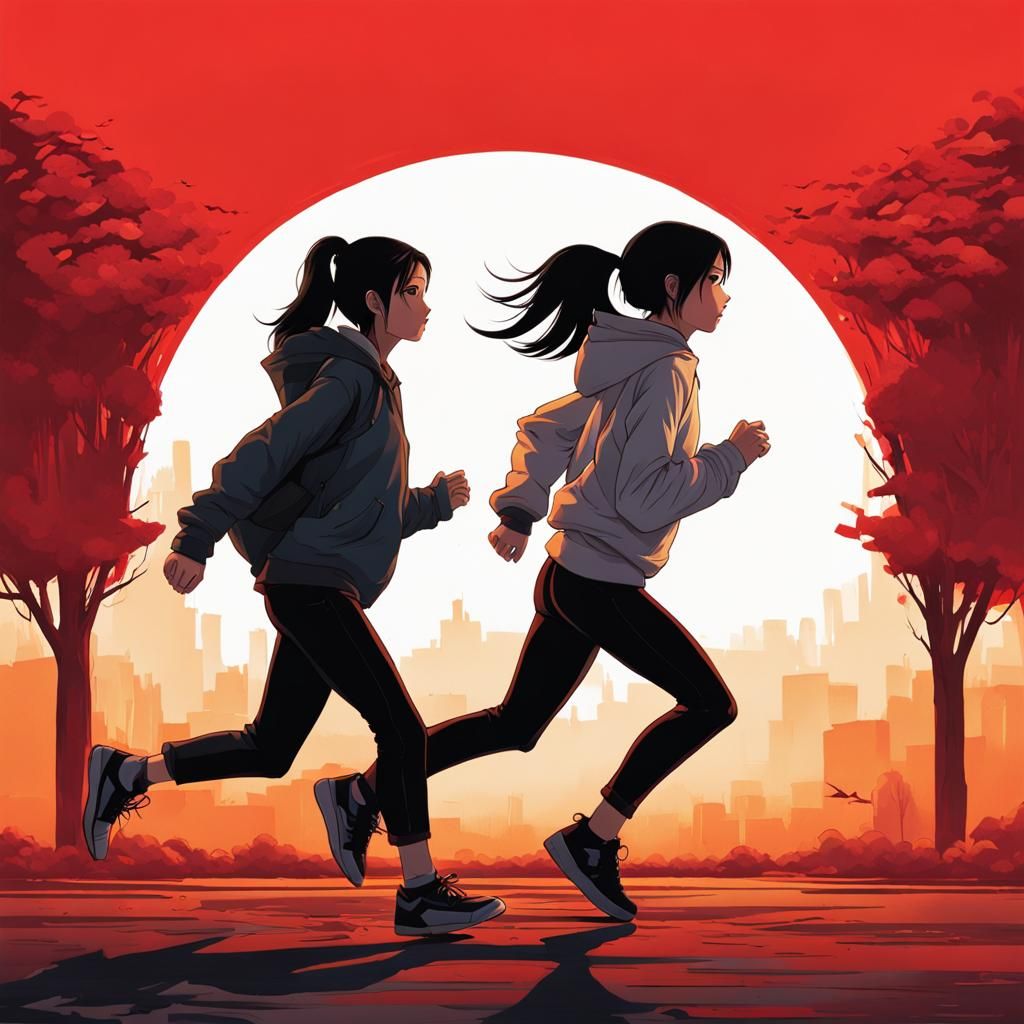 Girls Running - AI Generated Artwork - NightCafe Creator