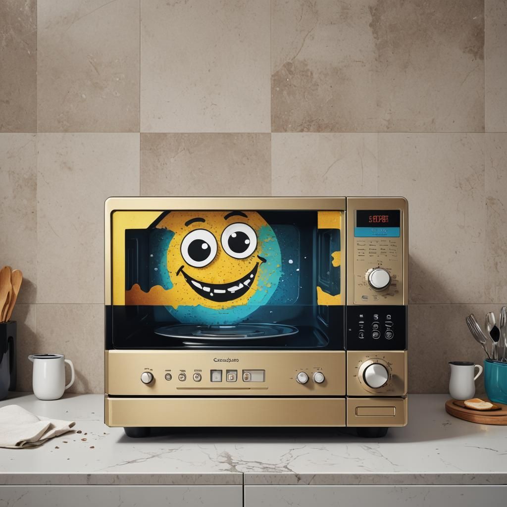 Microwave with Googly Eyes - AI Generated Artwork - NightCafe Creator