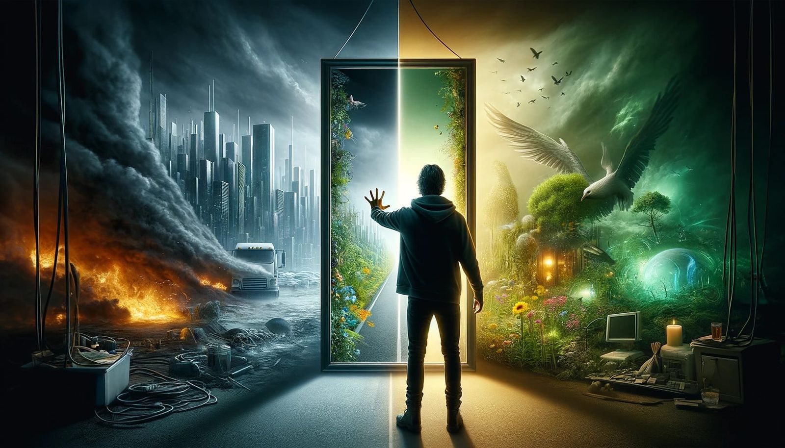 The Personal Crossroads Between Dystopia and Utopia - AI Generated ...