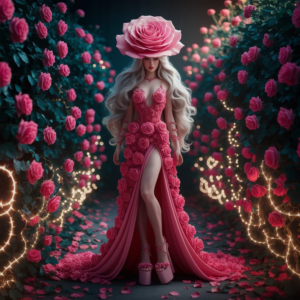Legend of the Rose Goddess - Ethereal Rose Goddess in a Vibr...