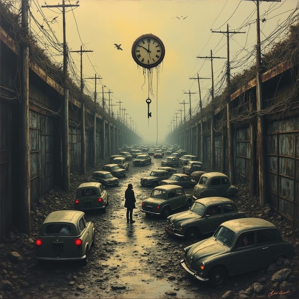 Distorted Bodies Trapped in a Metal Cage - AI Art