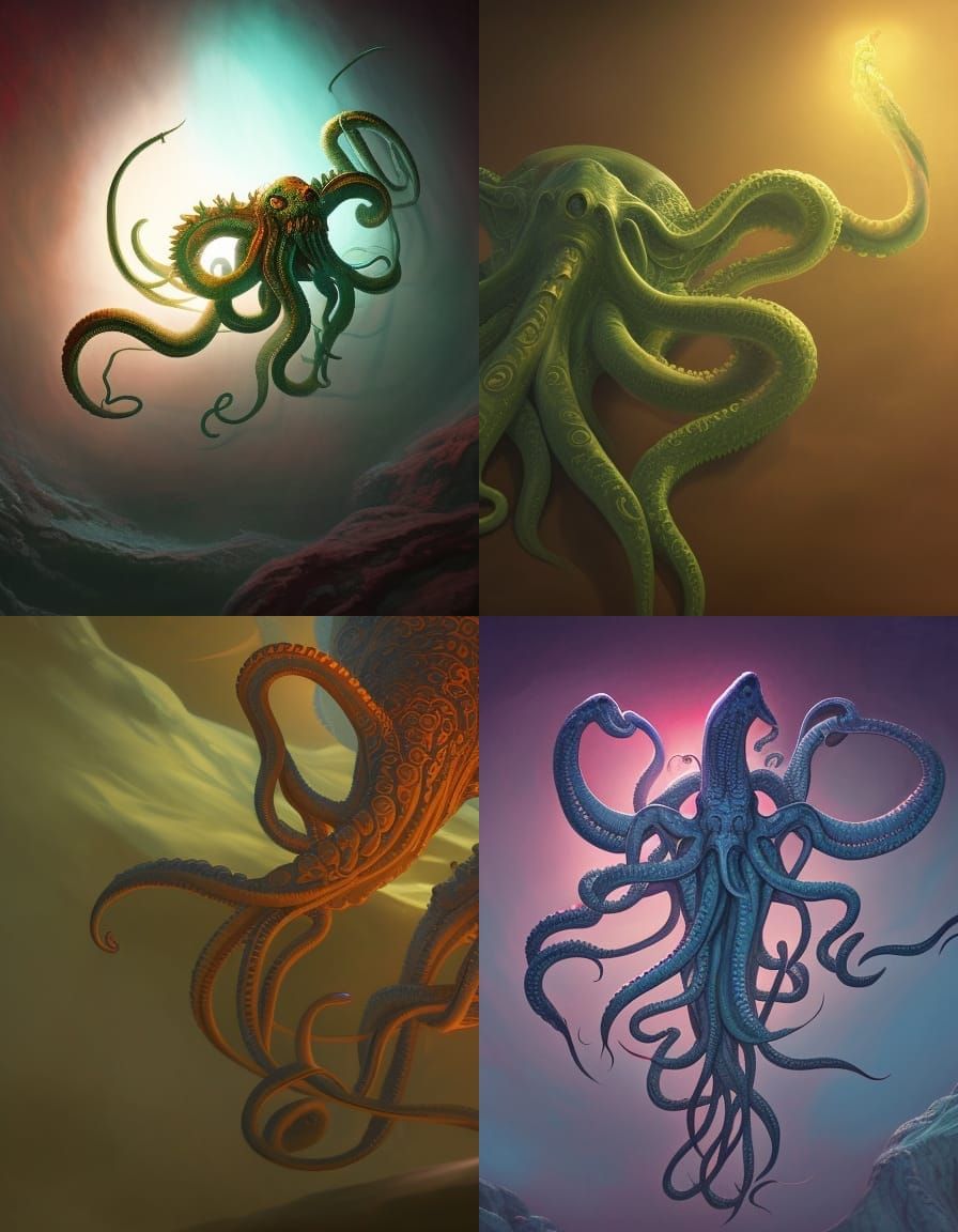 Painting of Cthulhu - AI Generated Artwork - NightCafe Creator