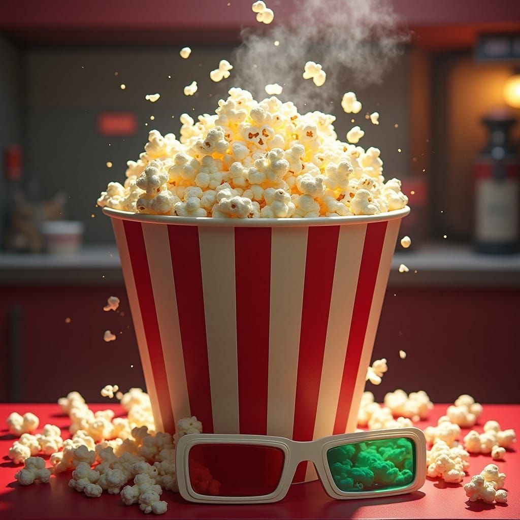 A Delicious Bucket of Hot Buttered Popcorn at the Local Movie Theater