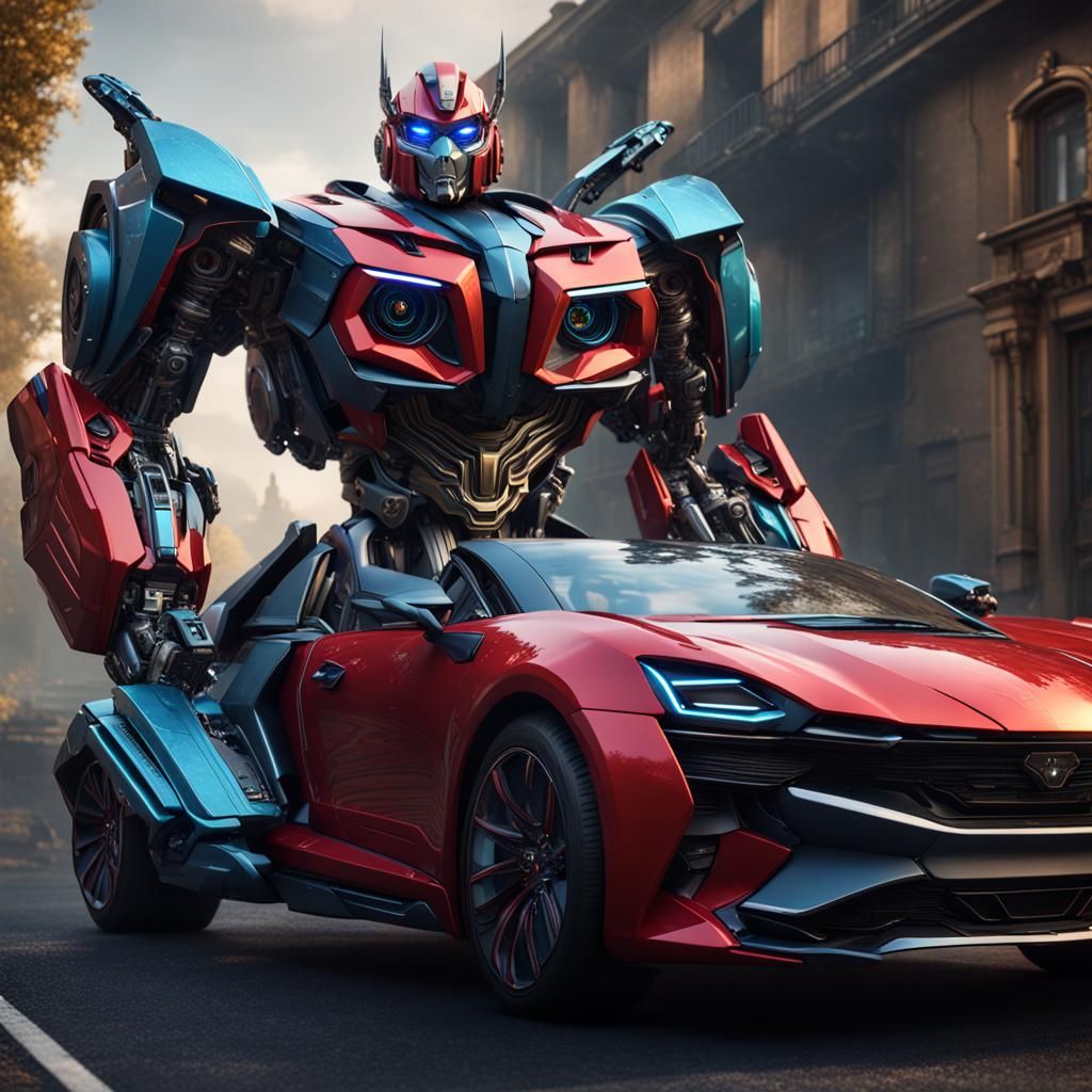 transformer robot that transforms into Convertible car - AI Generated ...