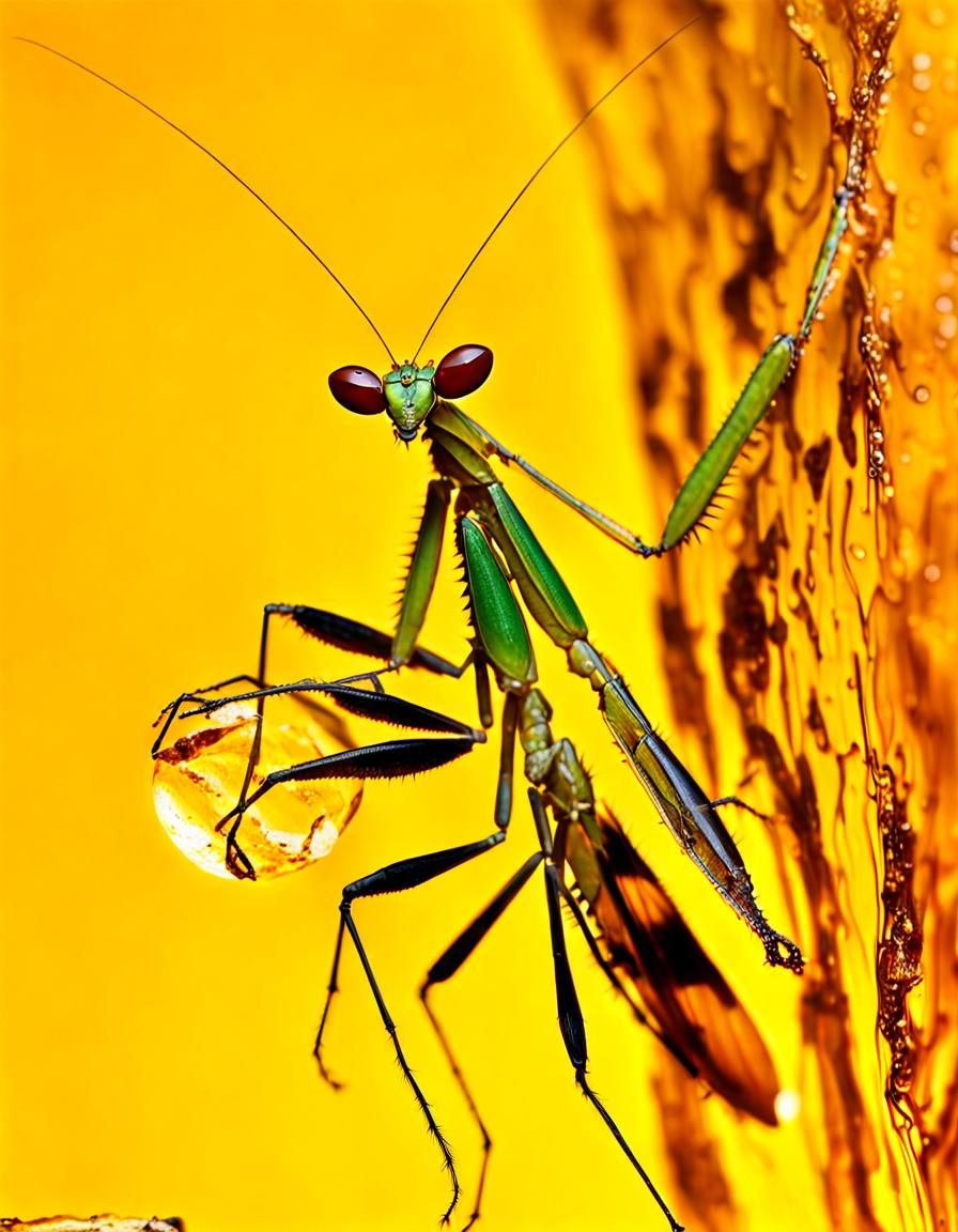 Scientists discovered a small 30 million-year-old praying mantis frozen ...