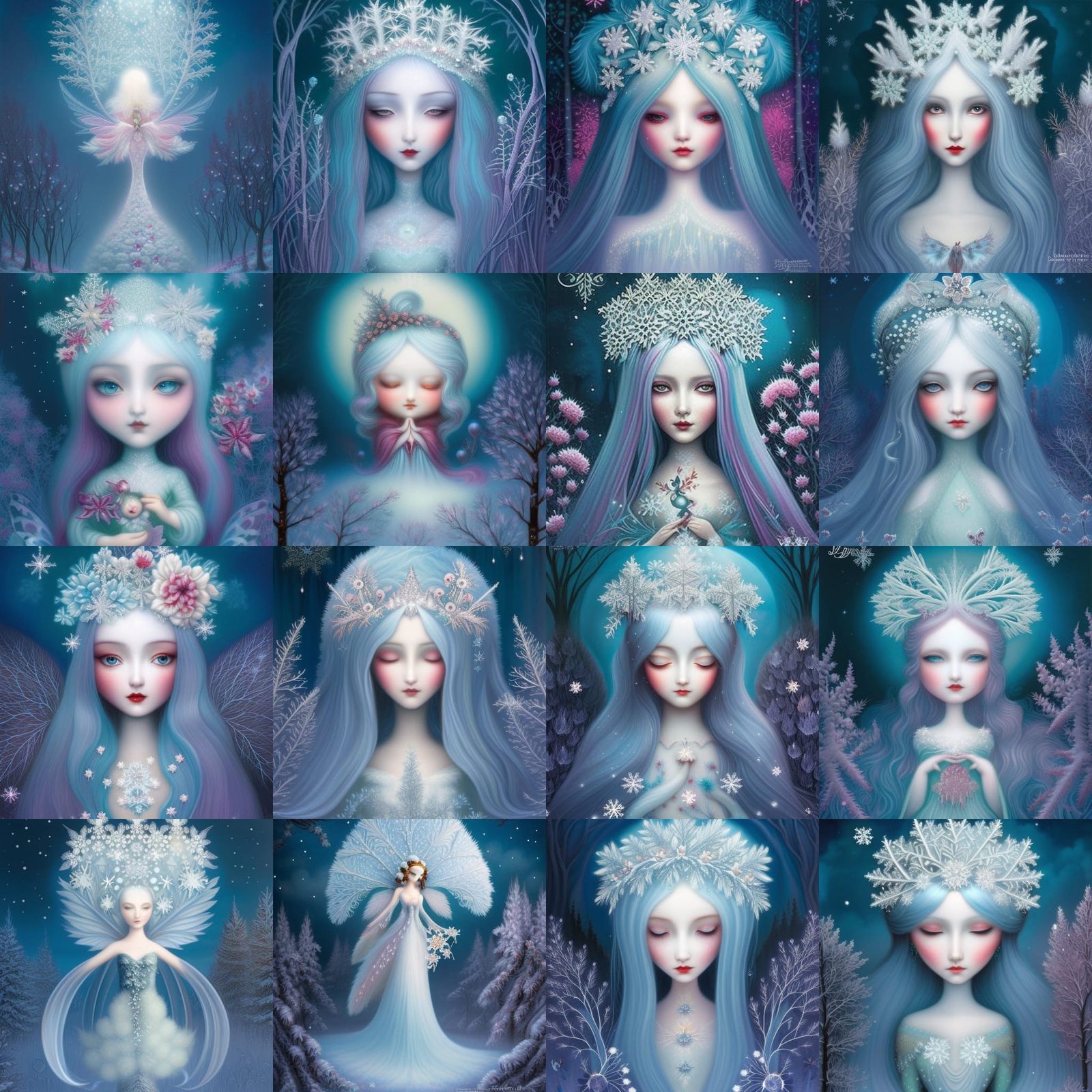 fairy frost, frost flowers, frost pattern by benjamin lacombe - AI ...