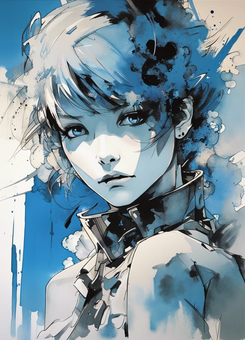 Blue girl - AI Generated Artwork - NightCafe Creator
