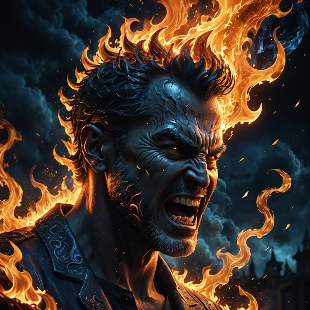 burning anger - AI Generated Artwork - NightCafe Creator